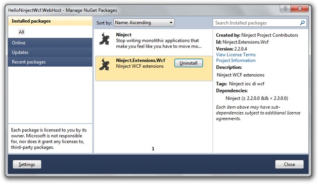 Using Ninject with WCF Services | Tony Sneed's Blog